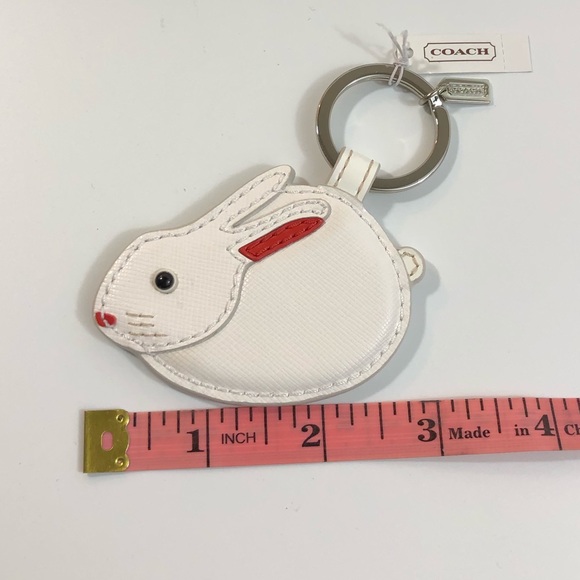 Coach | Accessories | Coach White Leather Rabbit Keychain Nwt F6253 ...